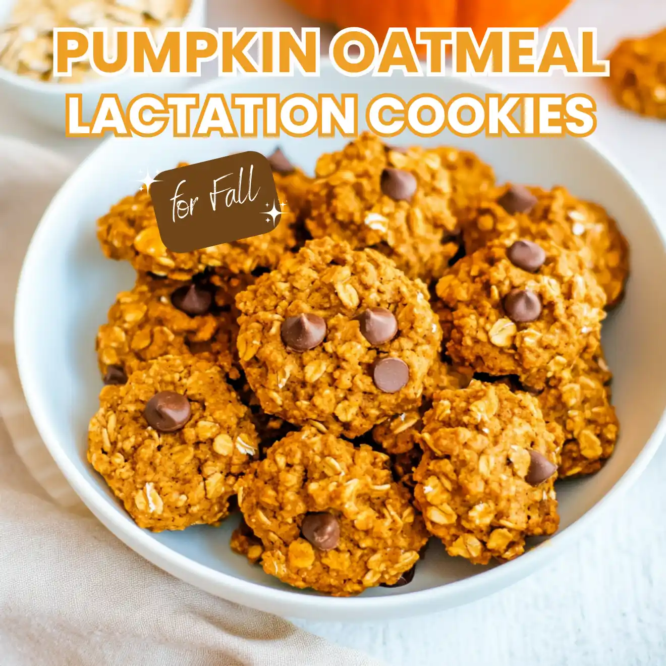 Soft Pumpkin Oatmeal Lactation Cookies For Fall